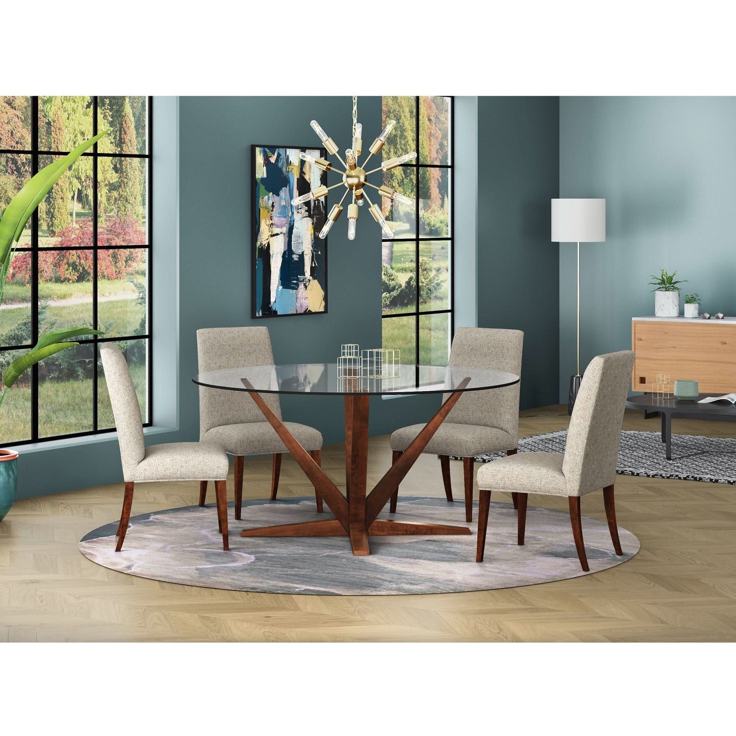 Aura Glass Round Dining Table – Haiku Designs