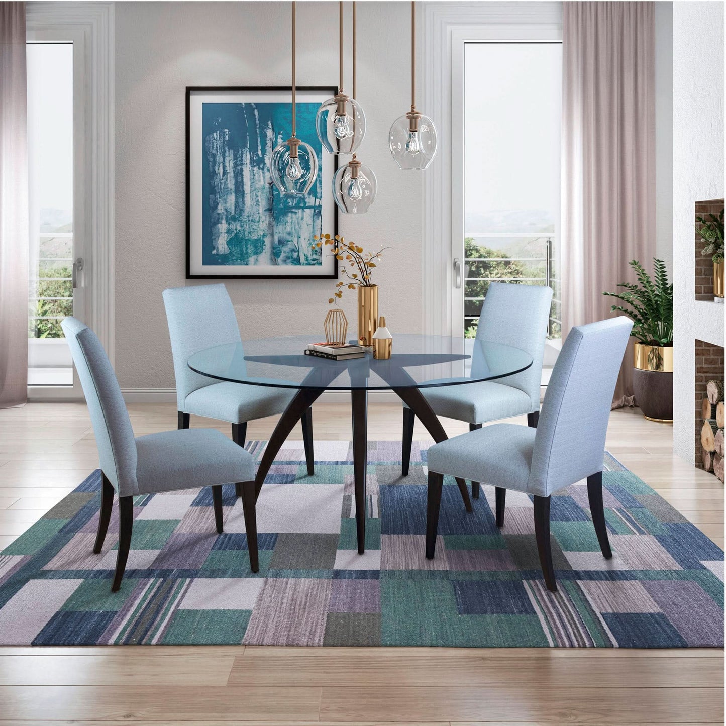 Ella Glass Round Dining Table – Haiku Designs