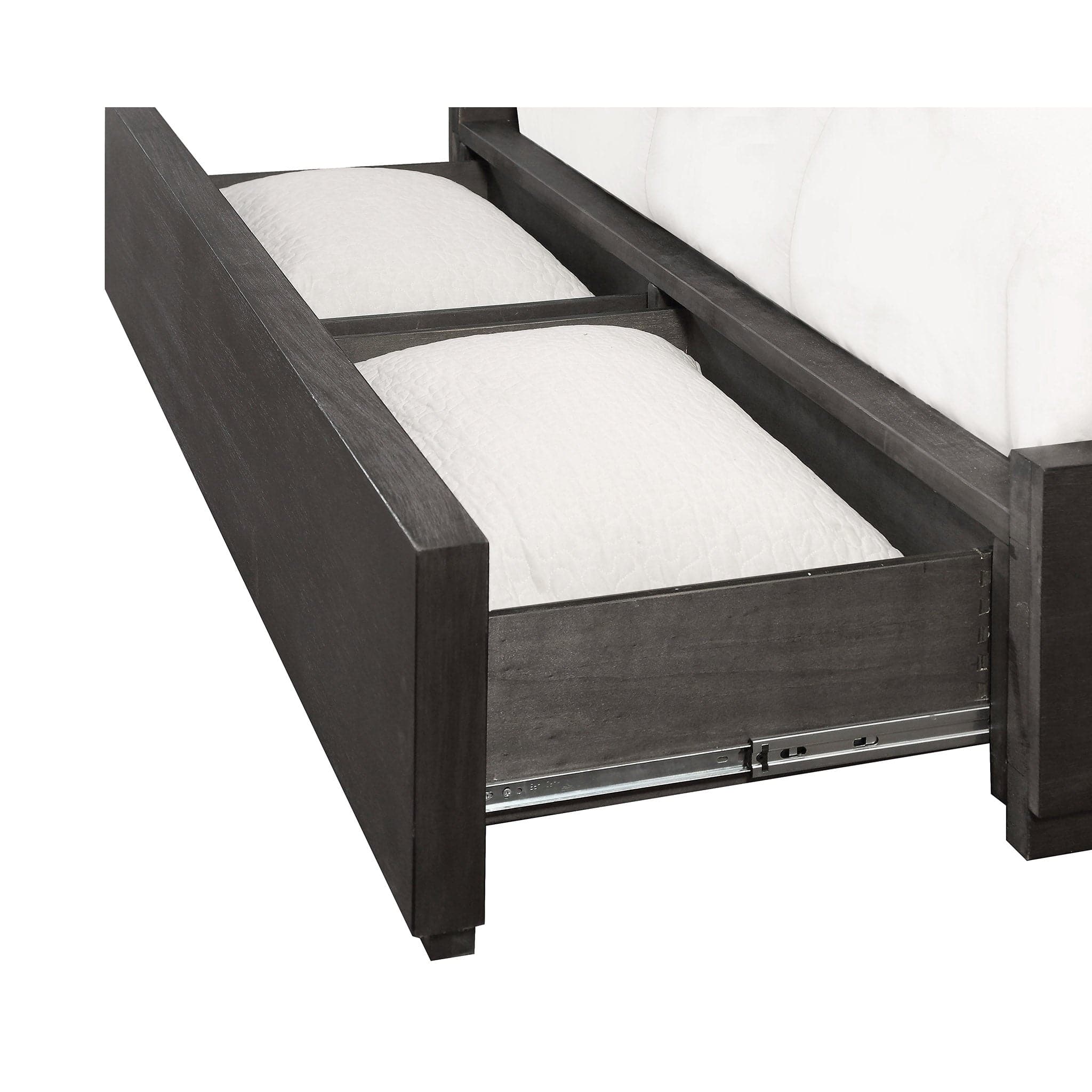 Oxford Upholstered Platform Storage Bed with Footboard Storage – Haiku ...